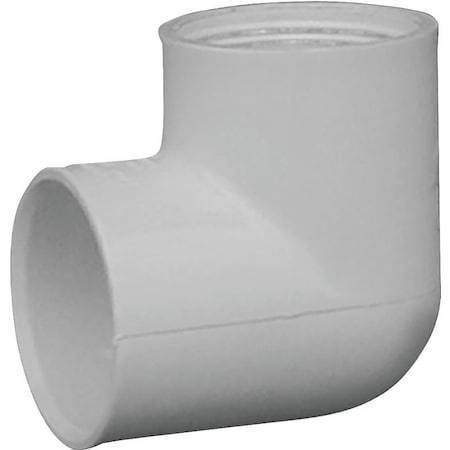 Lasco Pipe Elbow, 1 in, Slip x FPT, 90 deg Angle, PVC, White, SCH 40 Schedule, 450 psi Pressure ...
